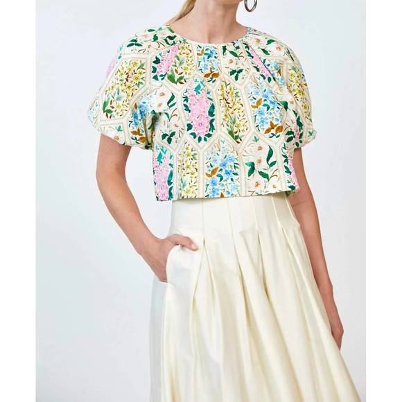HUNTER BELL | Tops | New Hunter Bell Claudia Top In Floral Tile | Poshmark